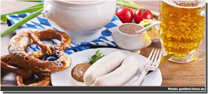 Weisswurst; la saucisse blanche typique de Munich en Bavière