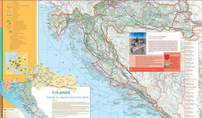 Carte Croatie : relief, régions et villes, sites touristiques, routes ...